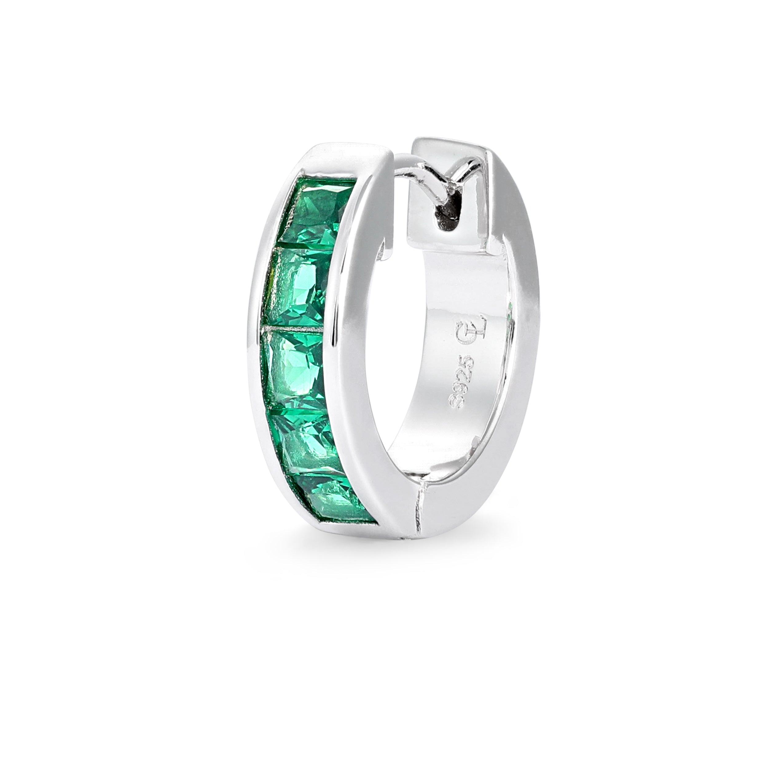 Emerald Baguette Hoop - Silver – COMMONLINES